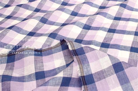 Deadstock 100 Linen Check Plaid 1 Miss Matatabi Japanese Fabric