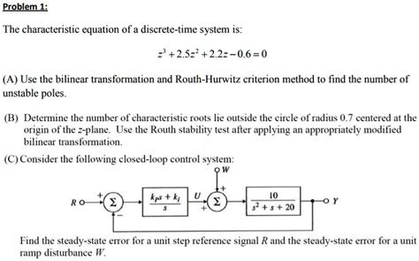Solved Problem 1 The Characteristic Equation Of A Discrete Time System Is Z3 25z2 22z