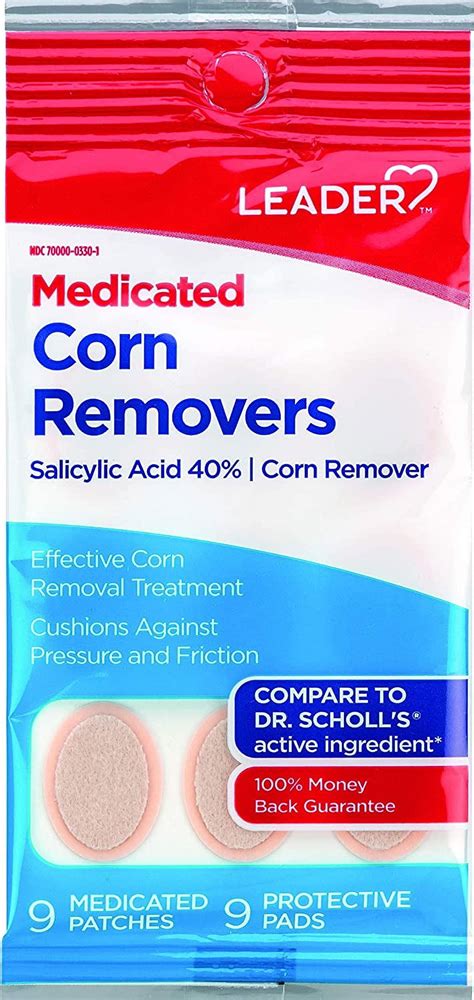 Leader Medicated Corn Remover With Salicylic Acid 9 Pads One Size