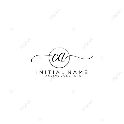 Vector Template Of A Circular Ca Logo With Handwritten Initials Vector