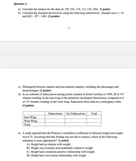 Solved Question A Calculate The Median For The Data Set Chegg Com