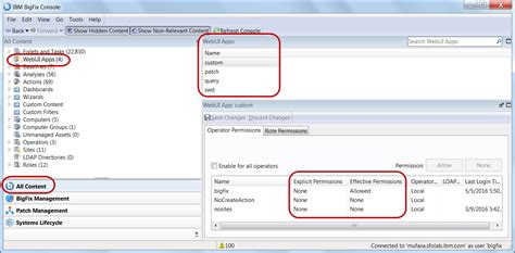 permission effects in the webui