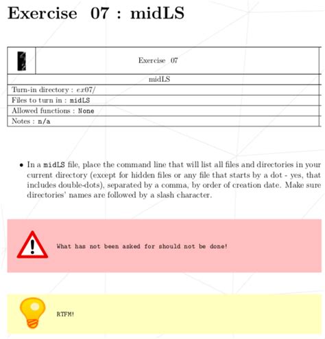 42 的自我挑戰 — Day00 — Ex07（linux） 第0天的第7題，這道題目旨在如何使用manual。 By Tsungyu Yu Medium