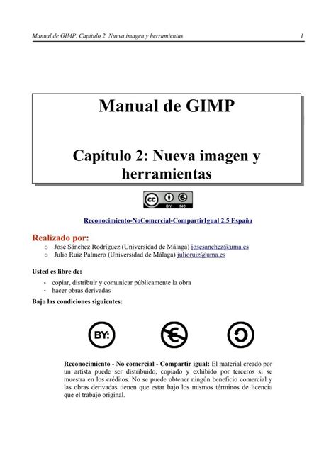 PDF de programación Manual de GIMP Capítulo 2 Nueva imagen y