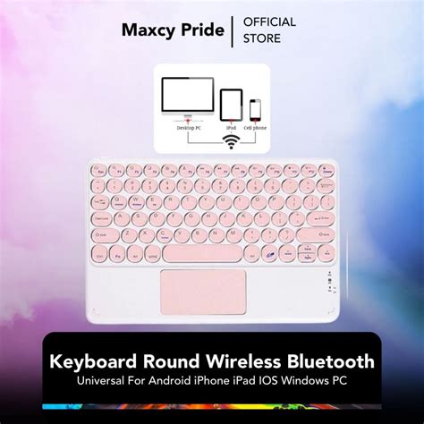 Jual Keyboard Round Wireless Bluetooth Universal For Android Iphone Ipad Ios Windows Pc Slim