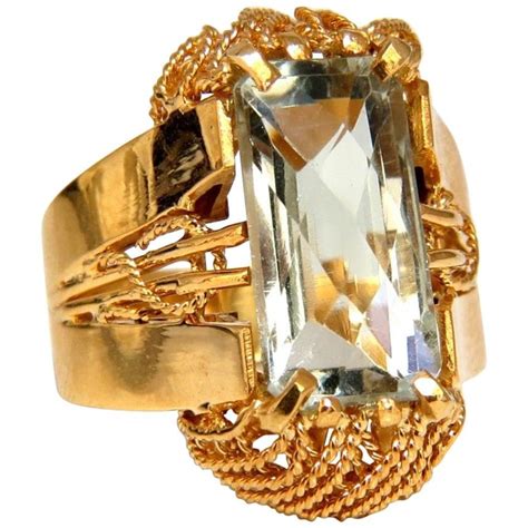 640 Carat Natural Green Amethyst Ring Vintage For Sale At 1stdibs