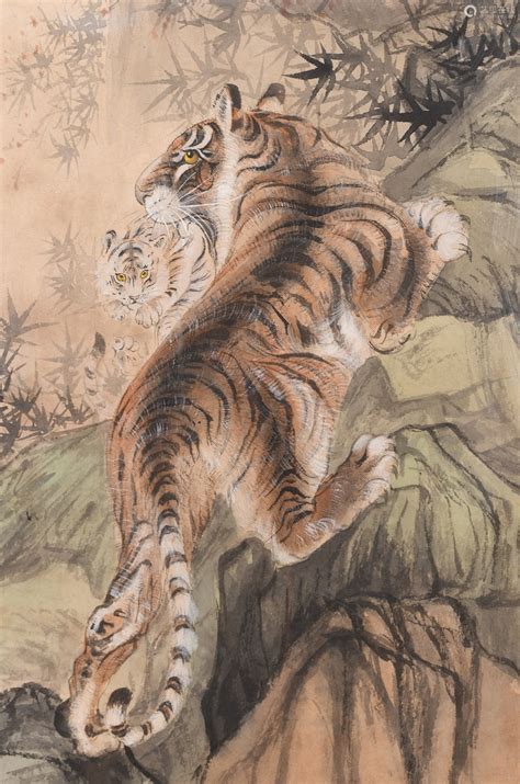 张善孖 1882 1940 双虎－【deal Price Picture】