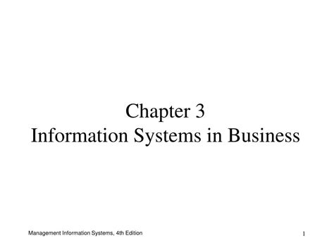 PPT Chapter Information Systems In Business PowerPoint Presentation