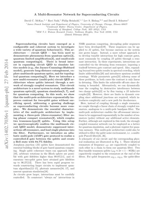 Pdf A Multi Resonator Network For Superconducting Circuits