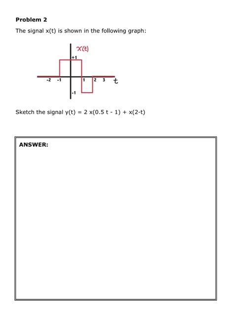 Solved Problem 2 The Signal Xt Is Shown In The Following