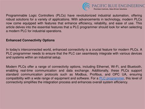 Ppt Top Must Have Features In Modern Programmable Logic Controllers