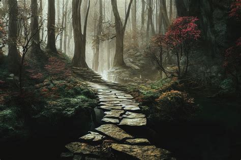 異世界へ続く石畳の小道のai画像素材 ぱくたそ