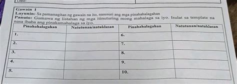 Gawain 1 Layunin Sa pamamagitan ng gawain na | StudyX