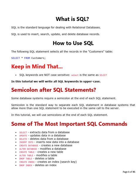 Sql Queries Notes Pdf Database Index Computer Data