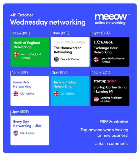 Meeow Online Networking Whats Your Favourite Day For Networking