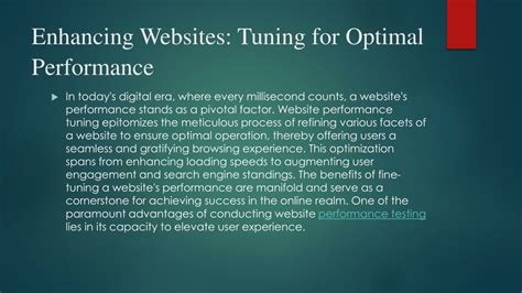 ppt enhancing websites tuning for optimal performance powerpoint