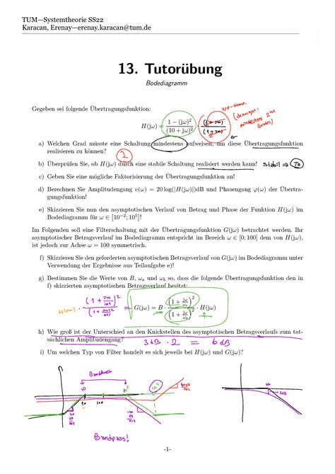 Mitschrift Systemtheorie TUM Studocu