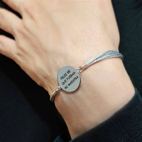Pulsera De Plata Personalizable Nuestras Joyas Grabado Gratis
