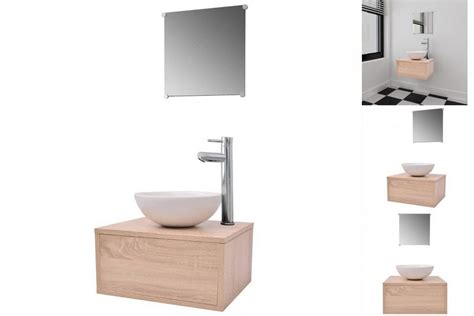 Vidaxl Badezimmer Set 4 Tlg Badmöbel Set Mit Waschbecken Und Wasserhahn