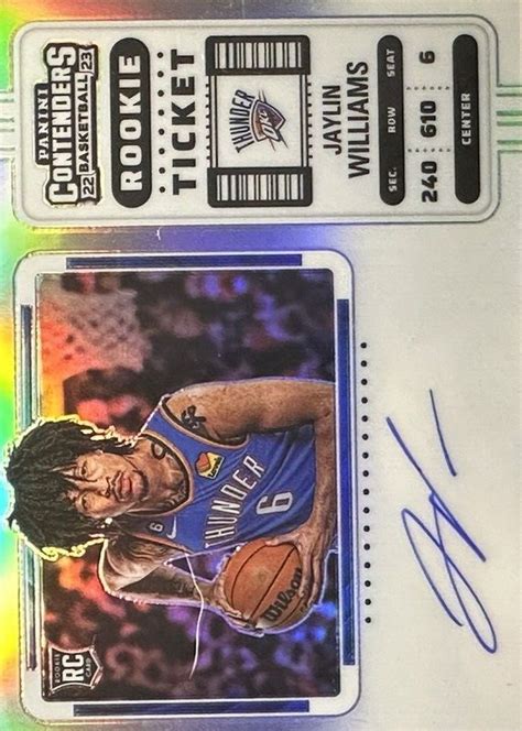 Jaylin Williams 2022 Contenders 138 Rookie Ticket Auto Variation