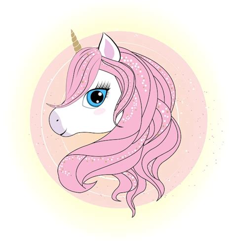Premium Vector Vector Cute Magic Cartoon Unicorn Head