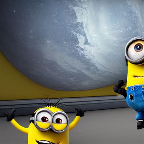 Krea Ai Minion In Space Outside Of A Rocket In A Spacesu