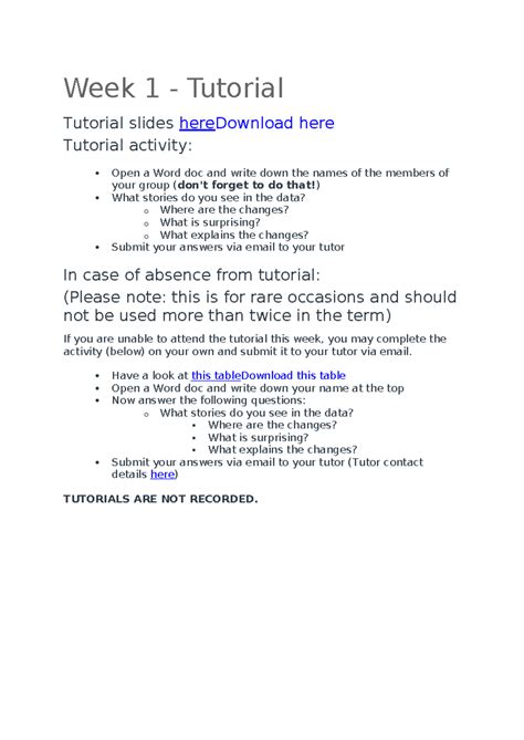 Week 1 Week 1 Tutorial Excersise Week 1 Tutorial Tutorial Slides Heredownload Here