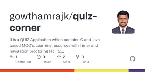 GitHub Gowthamrajk Quiz Corner It Is A QUIZ Application Which Contains C And Java Based MCQs