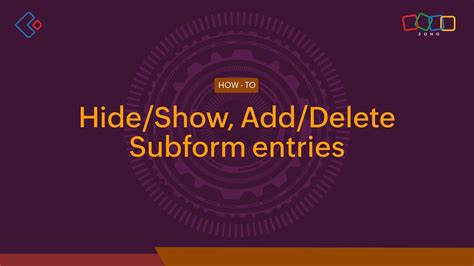 How To Hide Or Show Subform Add And Delete Entries In A Form Zoho
