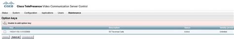 Install An Expressway Series Option Key Via The Web Interface And CLI Configuration Example Cisco