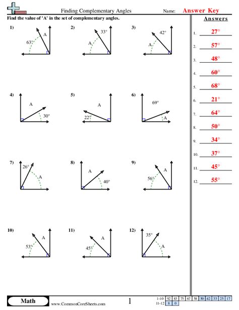 Angles Worksheets