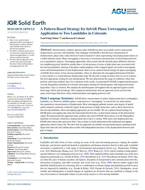 a pattern‐based strategy for insar phase unwrapping and application to