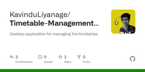 GitHub KavinduLiyanage Timetable Management System Desktop Application For Managing The