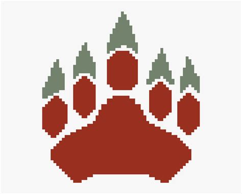 Bear Paw Pixel Art Hd Png Download Kindpng