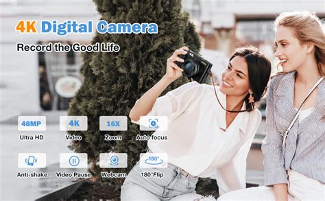 Amazon Com 4K Digital Camera For Photography And Video Autofocus Anti Shake 48MP Vlogging