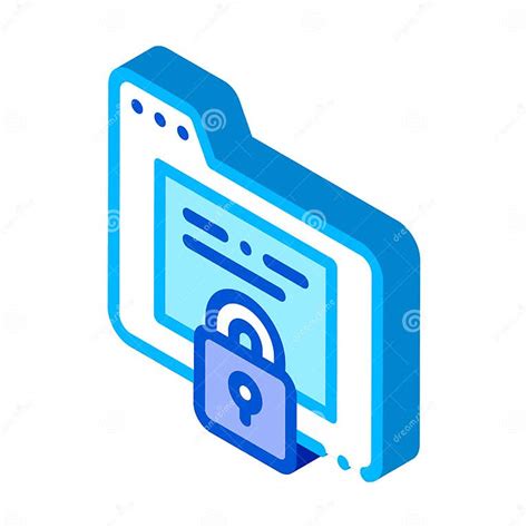 padlock site coding system isometric icon vector illustration stock