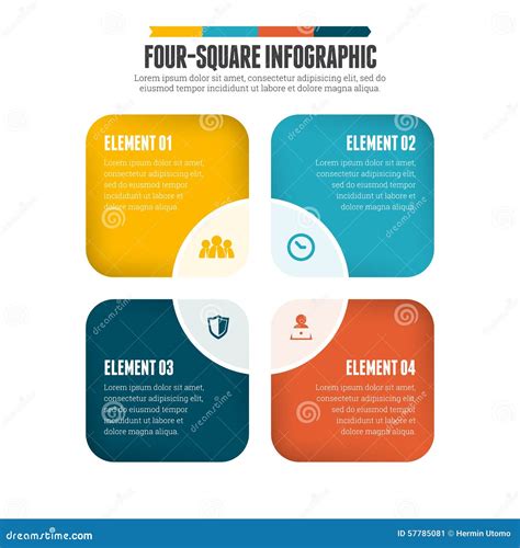 Four Square Banner Background Vector Illustration