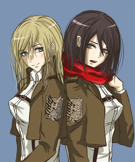 Krista Lenz And Mikasa Ackerman By Taimuaki Mikasa Attack On Titan