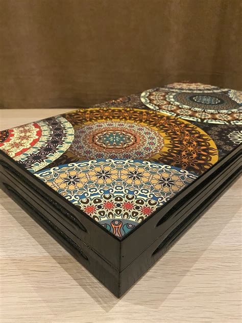 Wooden Mosaic Backgammon Board Backgammon Set For Adults Etsy