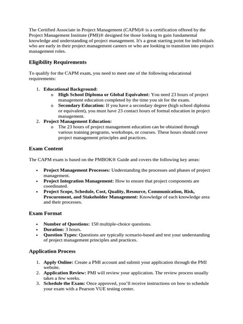 The Certified Associate In Project Management Eco Pdf