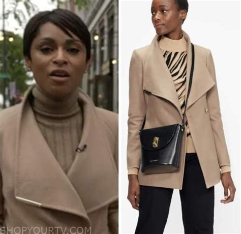 Cbs Mornings October 2022 Jericka Duncans Camel Tan Wrap Coat Shop