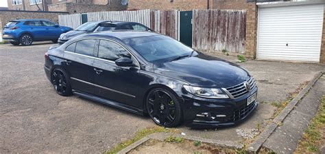 Vw Cc Stance Black Car Parked On Road