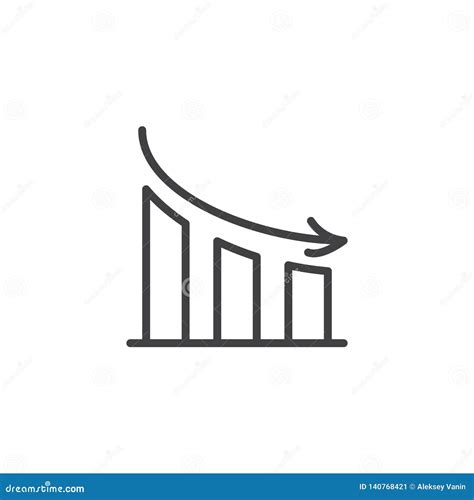 Decline Graph Chart With Bars Declining Chart Icon Vector