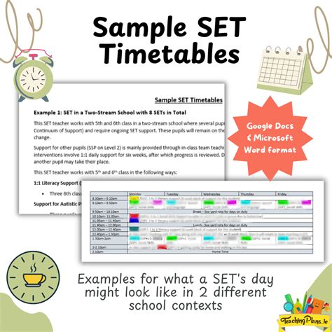 Timetables Teaching Plans Ireland
