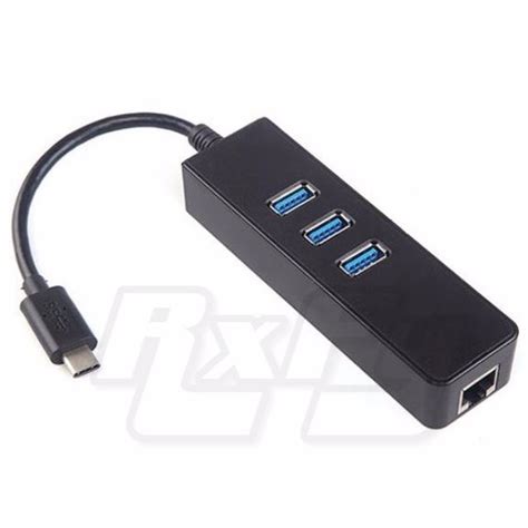 Universal Usb 3 1 Type C To Rj45 Ethernet Lan Gigabit Network Adapter 3 Port Usb Hub For Windows