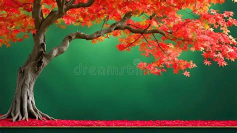 Red Maple Tree Have A Expansive Branches And A Lush Canopy Of Leaves Stock Illustration