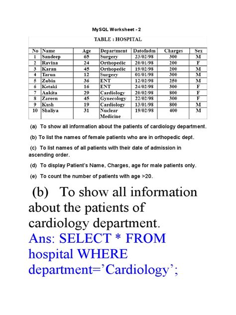 Patient Data Queries In Mysql Pdf