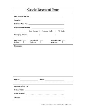 Fillable Online Goods Received Note Fax Email Print PdfFiller