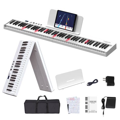 Konix Folding Piano Keyboard 88 Keys Full Size Semi Weighted Foldable