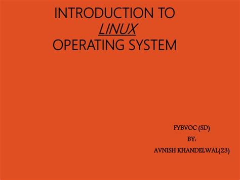 Linux Operating System Pptx Operating Systems Computer Software